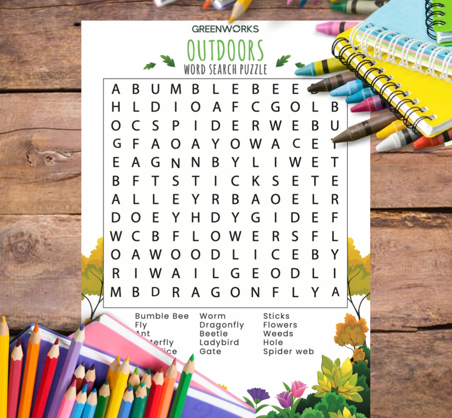 Activity Sheet Bundle - Nature Scavenger Hunt & Outdoor Word Search ...