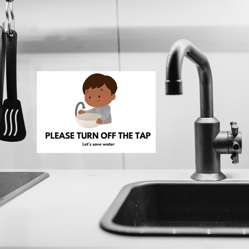 Turn off the Tap Poster Printable Sign - INSTANT DOWNLOAD - Etsy