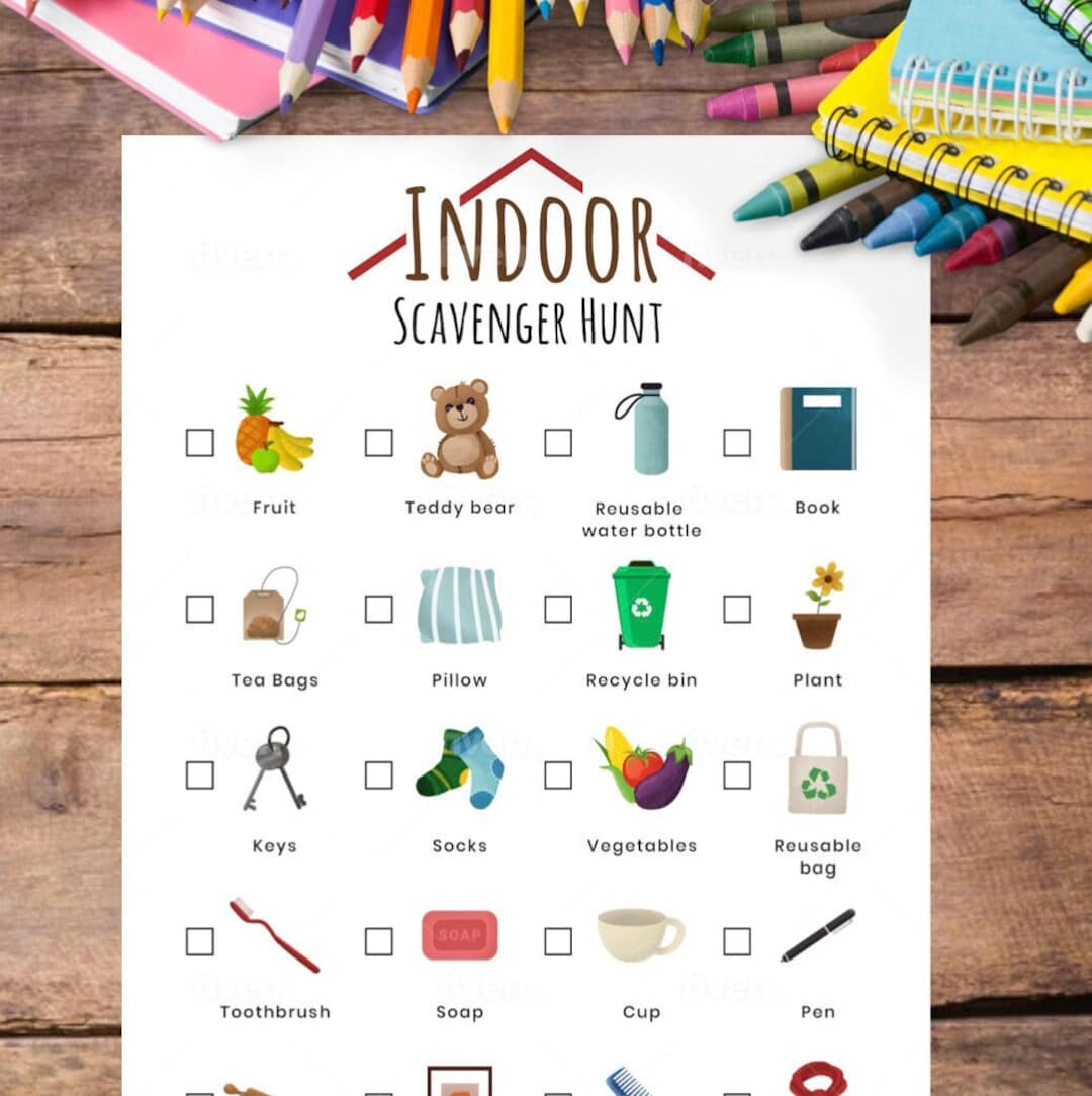 Indoor Scavenger Hunt for Kids - Etsy