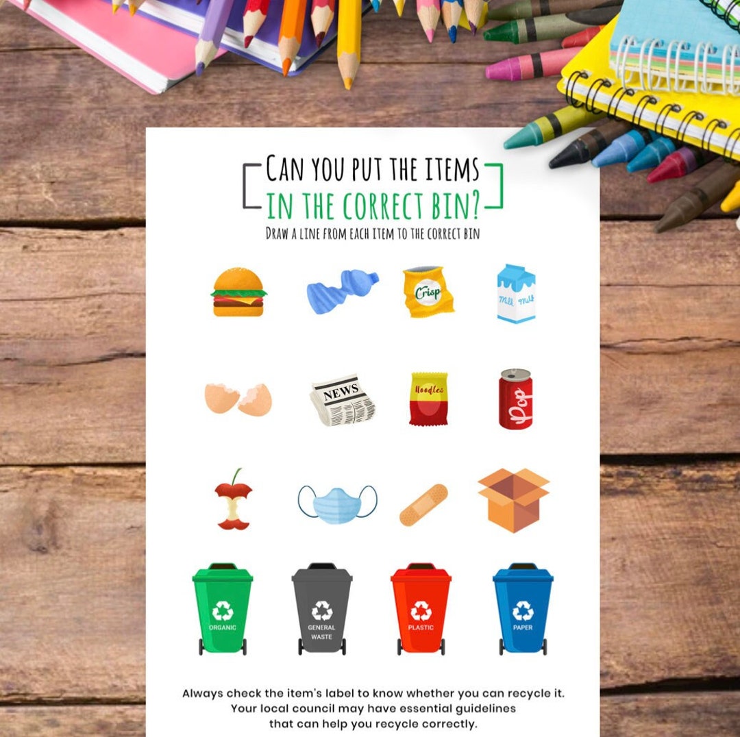 Recycling Matching Game for Kids - Etsy