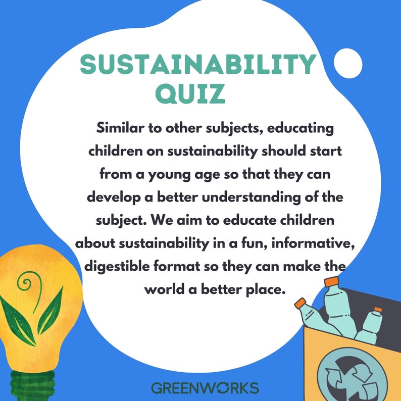 Sustainability Quiz for Children and Families PDF or MP4 Video INSTANT ...