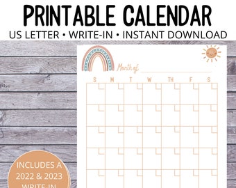 Printable Calendar, Calendar Bundle, Fillable Calendar, 2023 and 2024 ...
