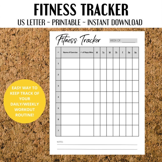 Fitness Tracker Printable / Digital / Workout Planner - Etsy