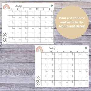 Printable Calendar, Fillable Calendar, 2023 and 2024 Calendar, Monthly ...