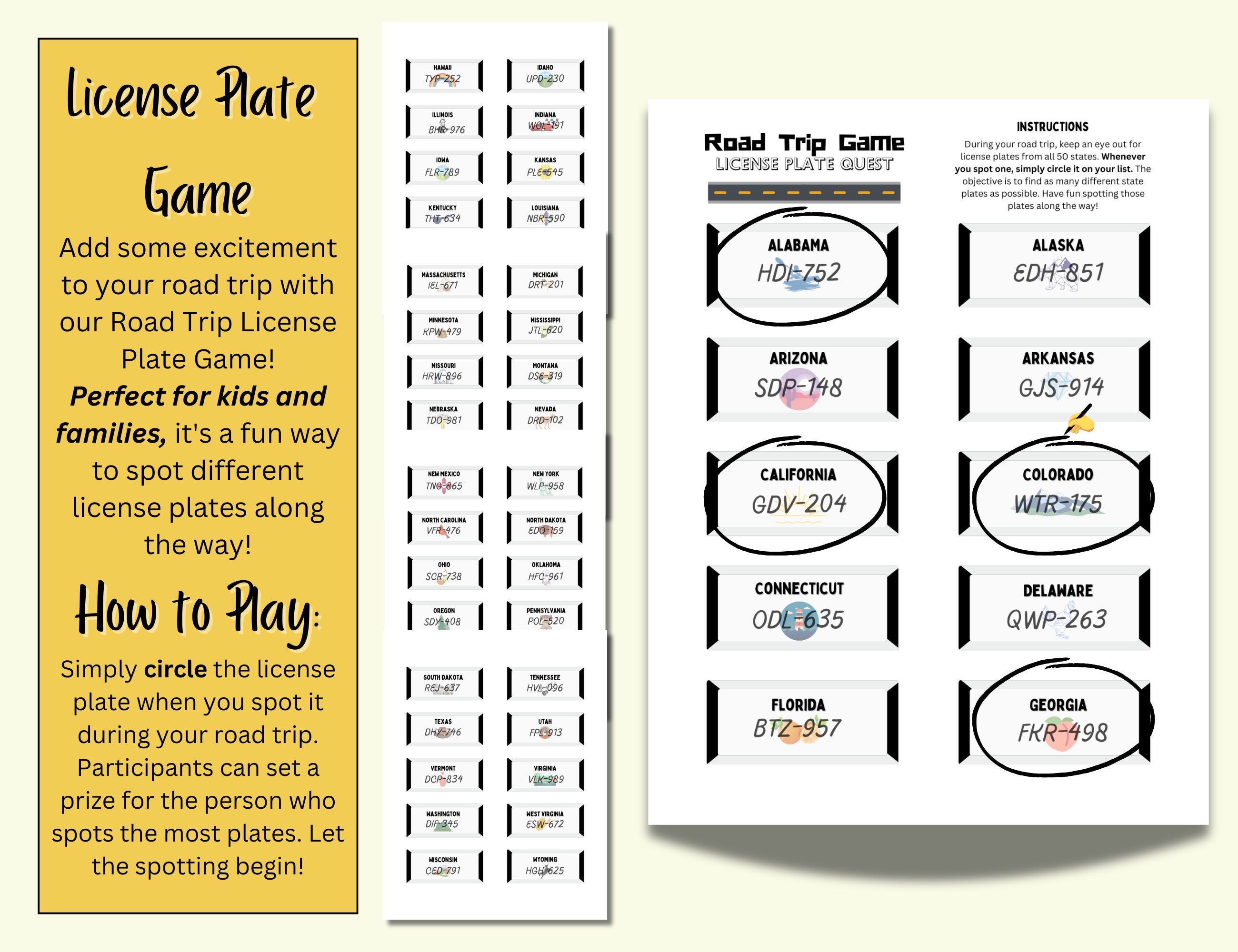 Road Trip Games Bundle: Scavenger Hunt & License Plate Game (PDF) - Etsy