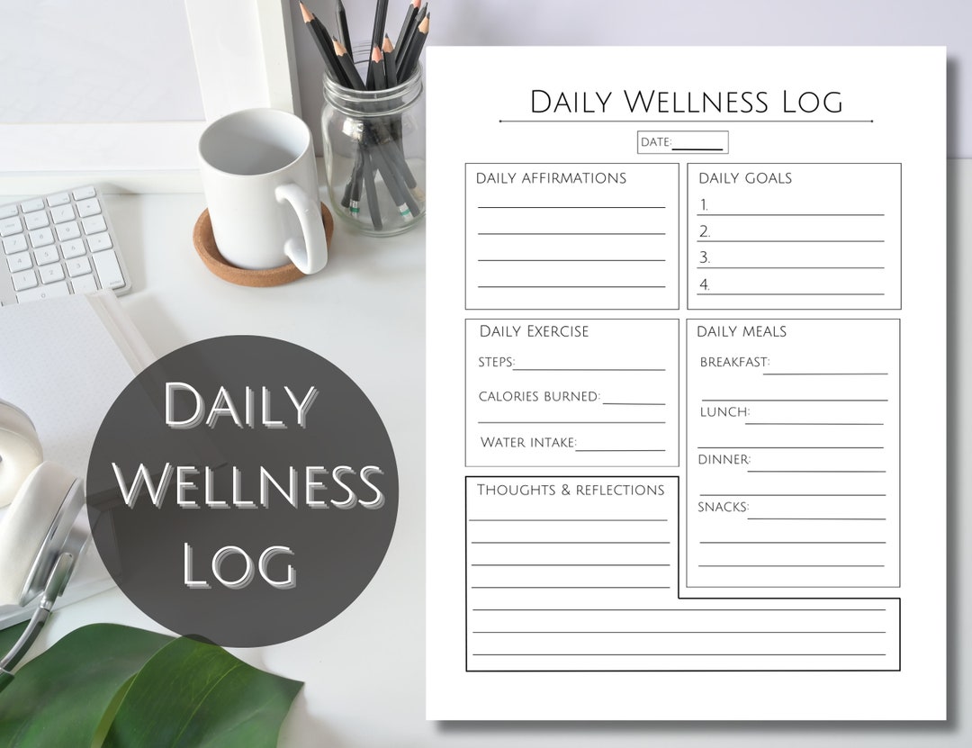 Wellness Tracker | Daily Wellness Planner Printable | Health Planner ...