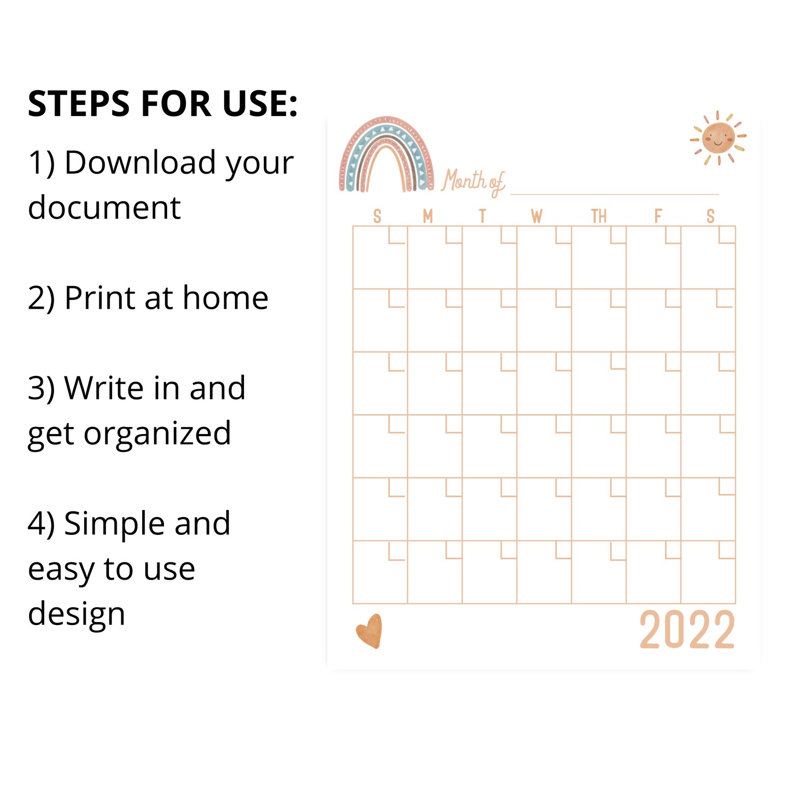 Printable Calendar, Fillable Calendar, 2023 and 2024 Calendar, Monthly ...