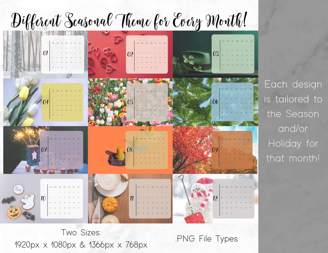 2024 Desktop Calendar 2024 Desktop Wallpaper Seasonal Desktop Wallpaper ...