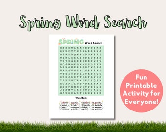 Spring Word Search| Printable Activity for Kids| PDF Word Search ...