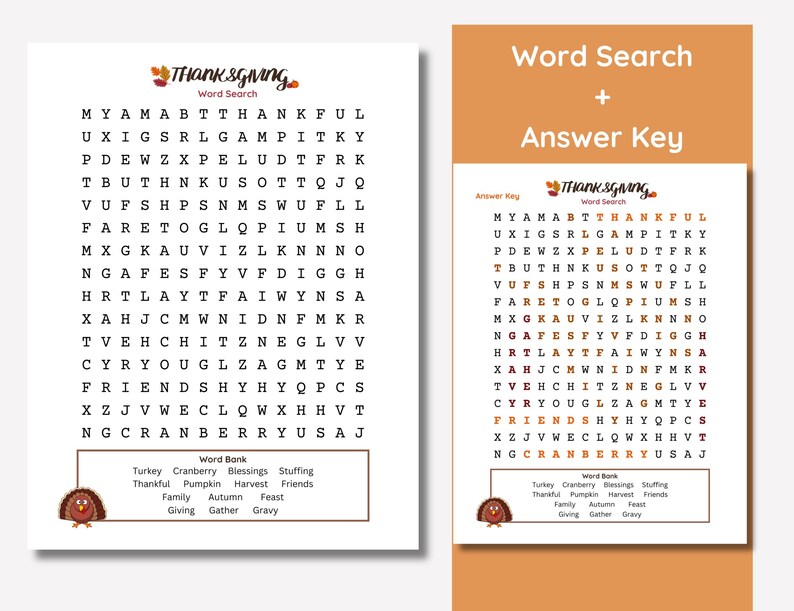 Thanksgiving Word Search | Printable Holiday Activity | Family ...