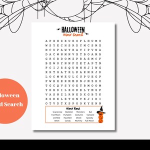 Halloween Word Search: Printable Game for Kids & Family (PDF) - Etsy