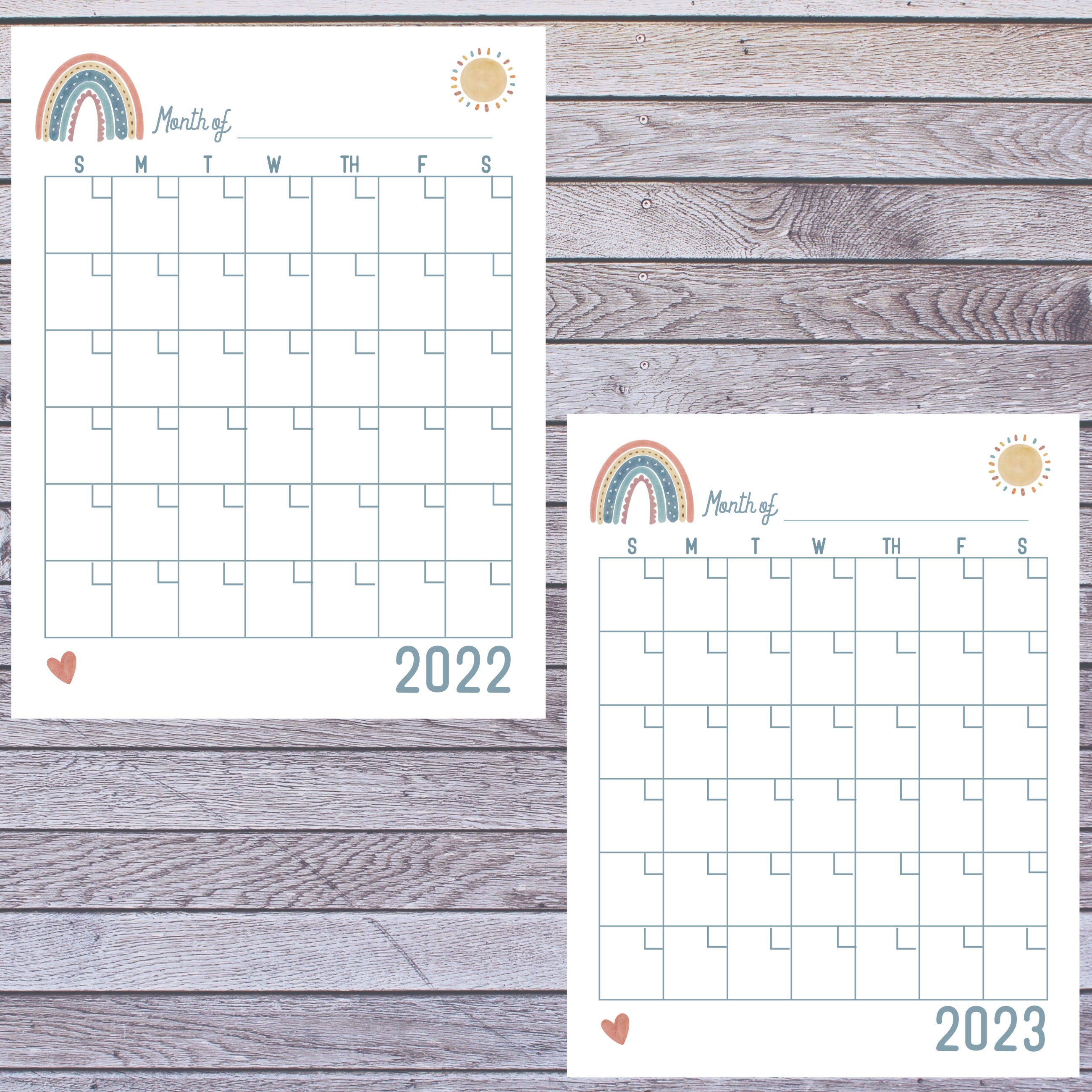 Printable Calendar, Fillable Calendar, 2023 and 2024 Calendar, Monthly ...