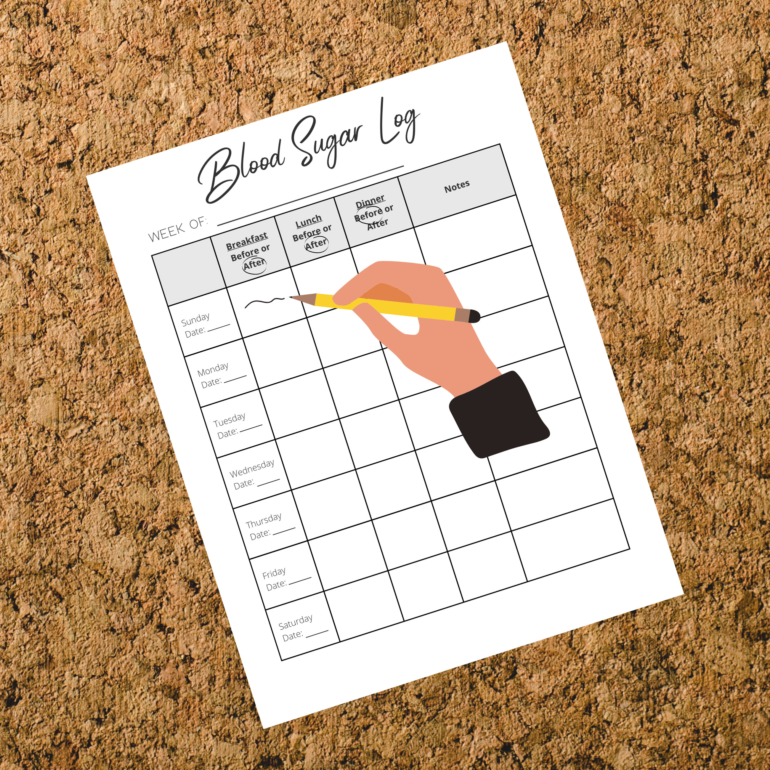 Blood Sugar Log / Health Tracker/ Printable / Digital Download - Etsy