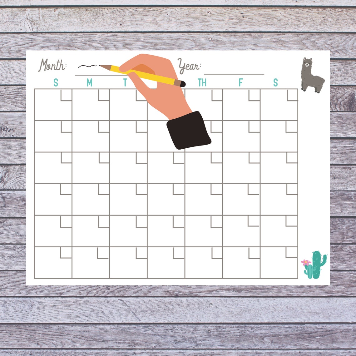 Printable Calendar, Fillable Calendar, 2023 and 2024 Calendar, Monthly ...