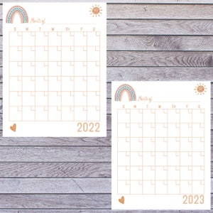 Printable Calendar, Fillable Calendar, 2023 and 2024 Calendar, Monthly ...