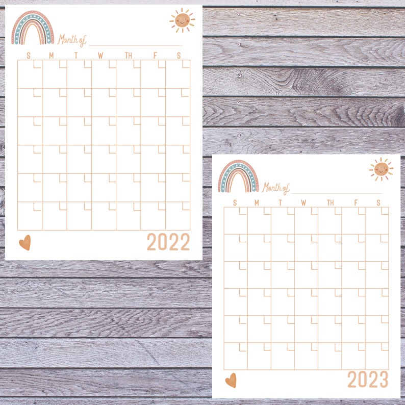 Printable Calendar, Fillable Calendar, 2023 and 2024 Calendar, Monthly ...