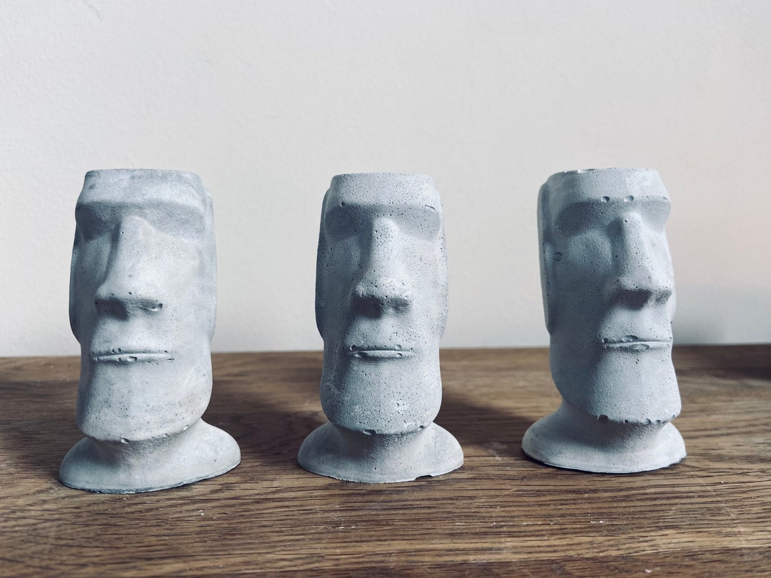 Concrete Moai Easter Island Statues X 3. Home / Garden. - Etsy