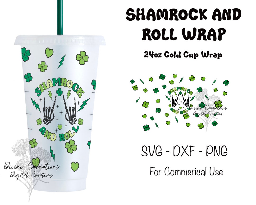 Shamrock and Roll Starbucks Cold Cup Wrap| No Hole Wrap| SVG PNG DXF ...
