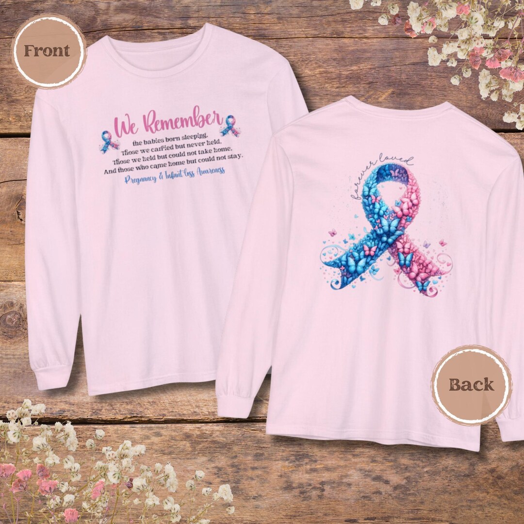 We Remember Infant Loss Ribbon, One in Four, Pink and Blue Awareness ...