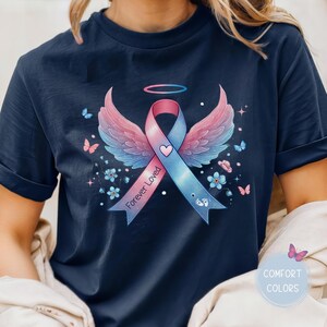 Infant Loss Ribbon Shirt, One in Four, Miscarriage Gift, Pink and Blue ...