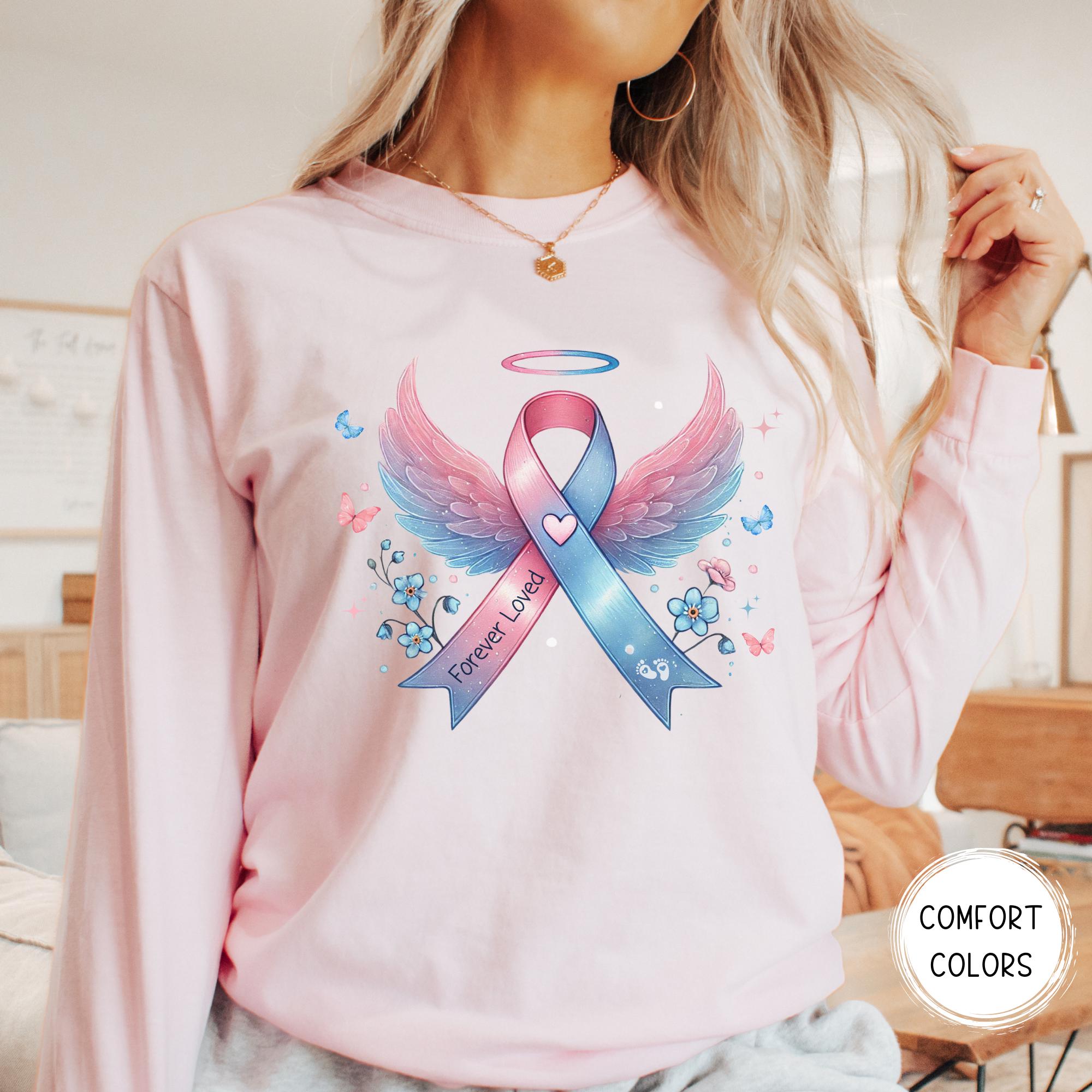 Infant Loss Ribbon Shirt, One in Four, Miscarriage Gift, Pink and Blue ...