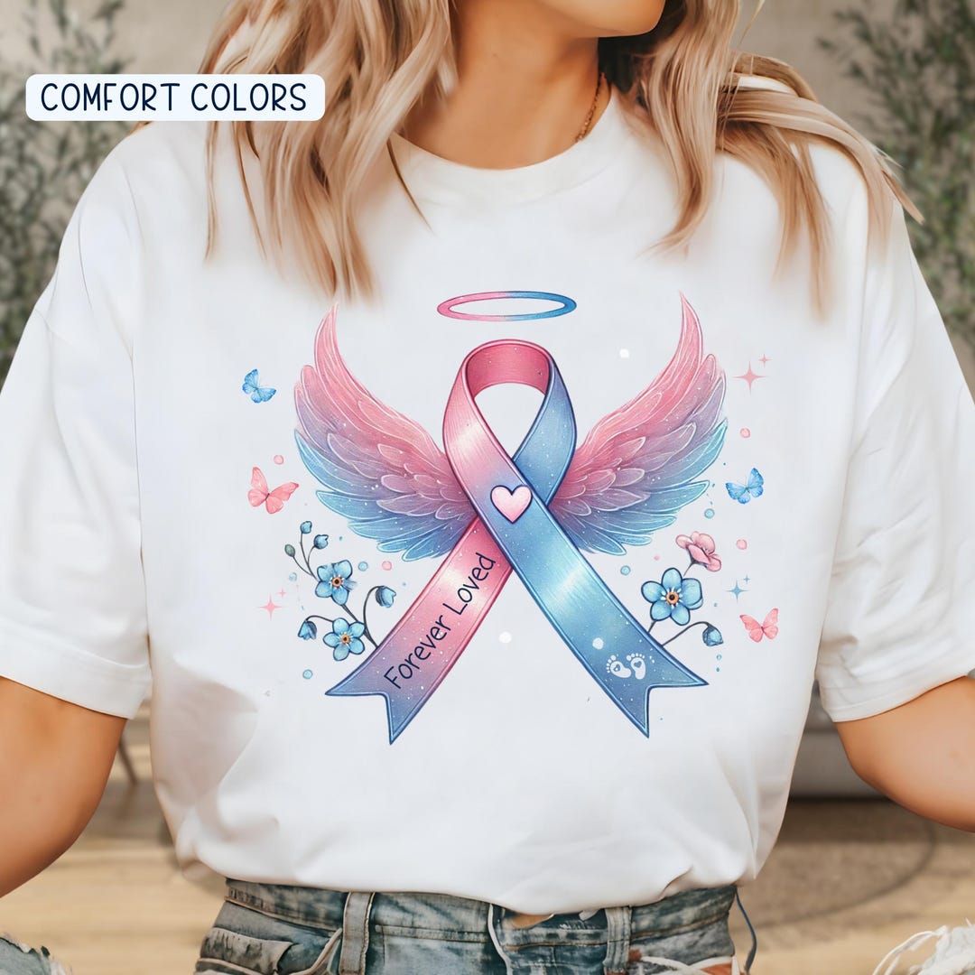Infant Loss Ribbon Shirt, One in Four, Miscarriage Gift, Pink and Blue ...