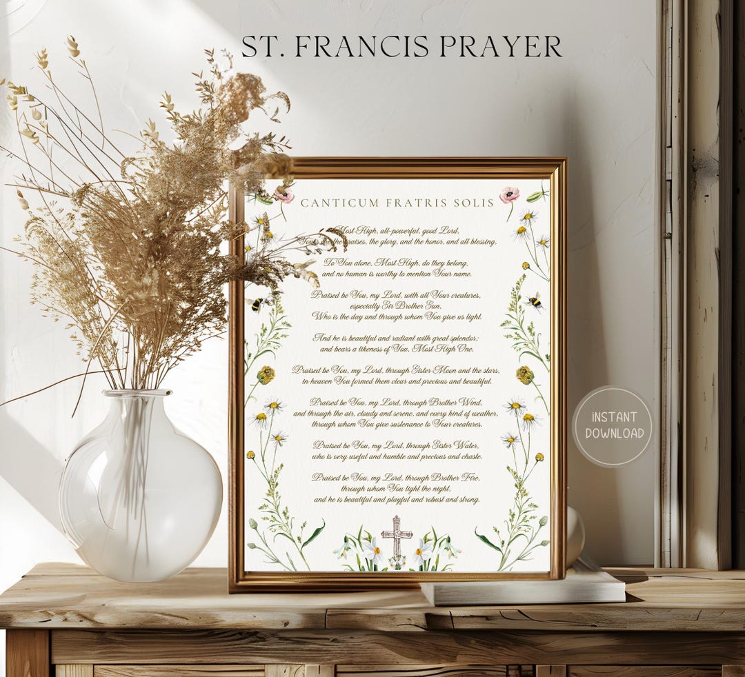 Prayer of St Francis in Calligraphy, St Francis Prayer, Saint Francis ...