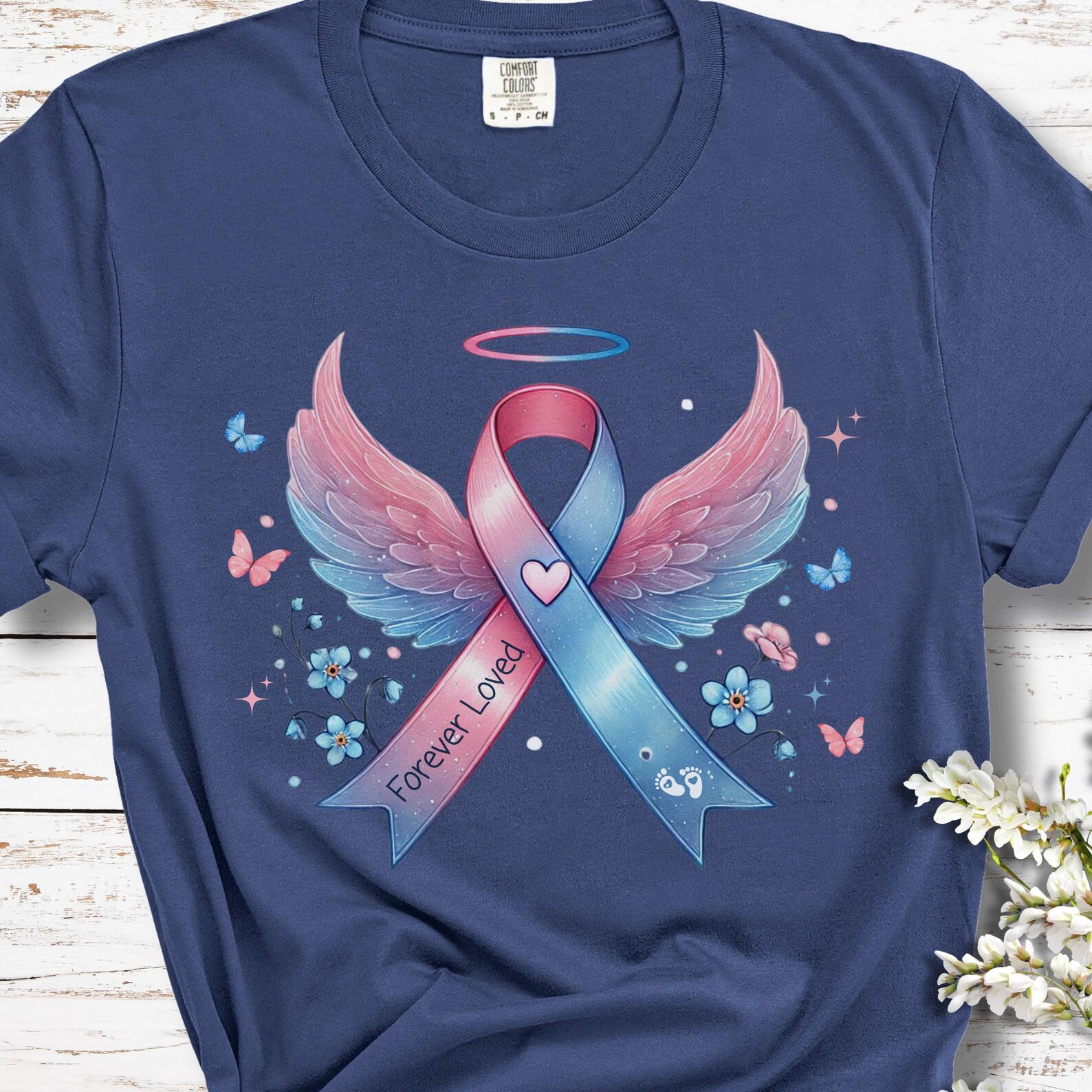 Infant Loss Ribbon Shirt, One in Four, Miscarriage Gift, Pink and Blue ...