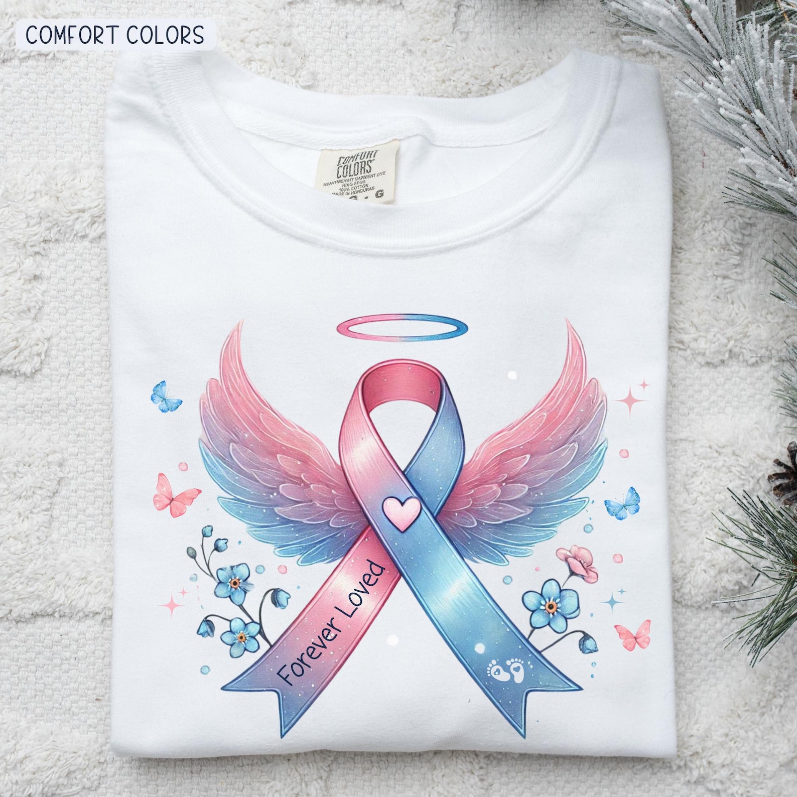 Infant Loss Ribbon Shirt, One in Four, Miscarriage Gift, Pink and Blue ...