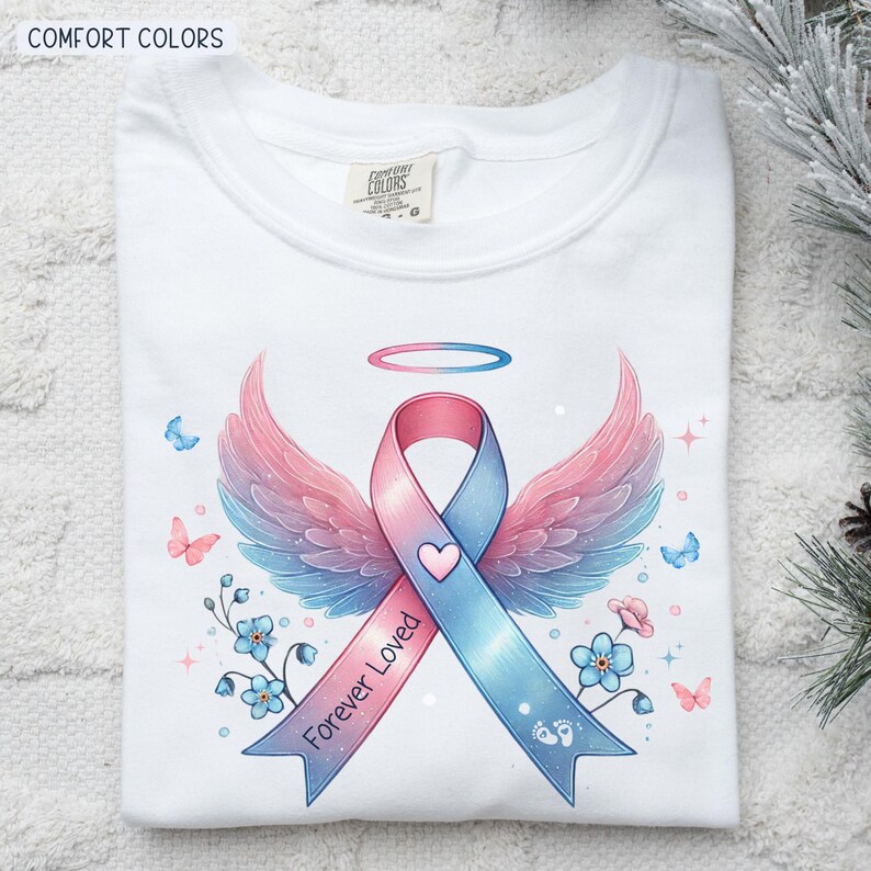 Infant Loss Ribbon Shirt, One in Four, Miscarriage Gift, Pink and Blue ...