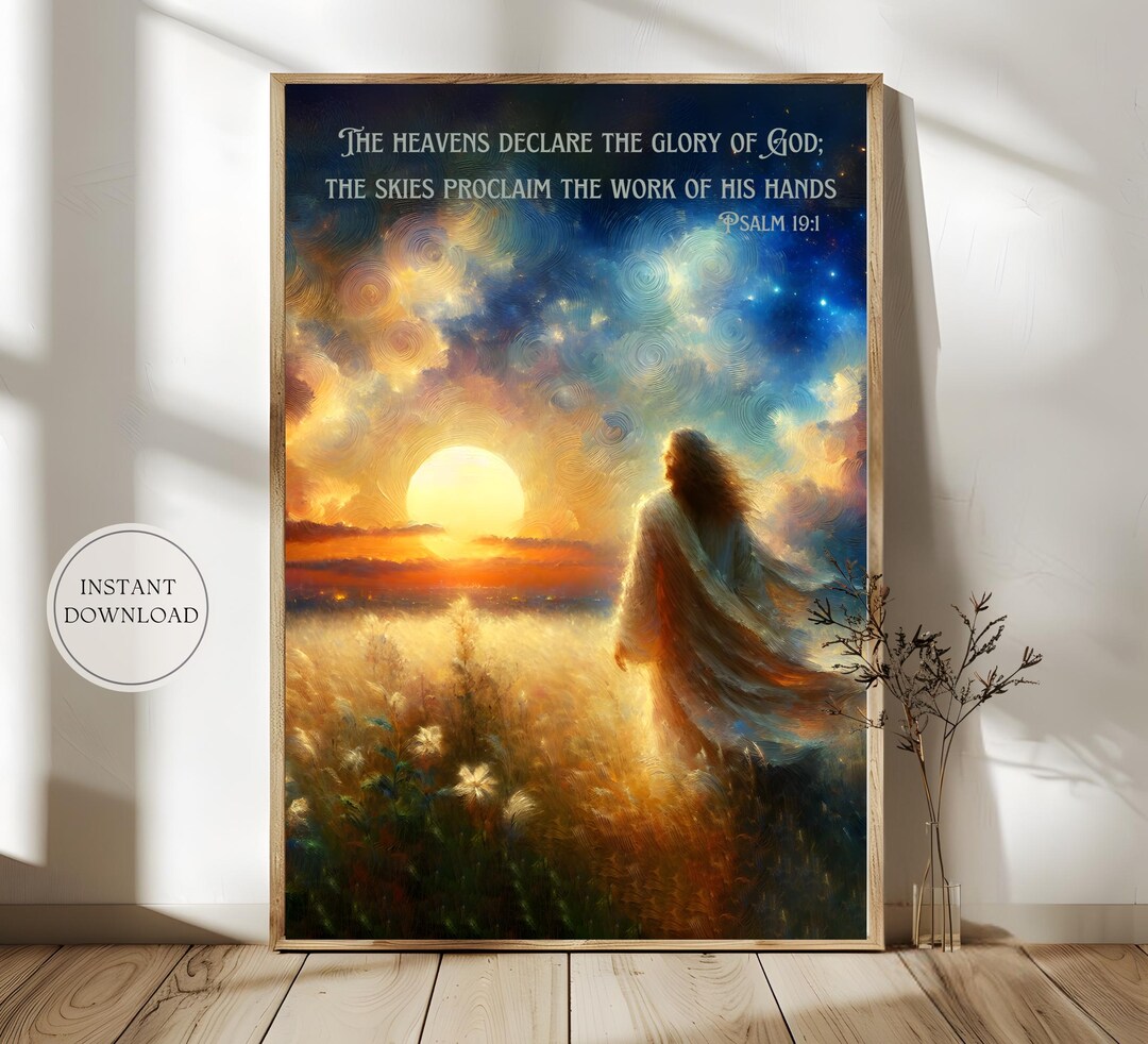 Christ Painting, Psalm 19 1 Wall Art, Modern Christian Art, Christian ...