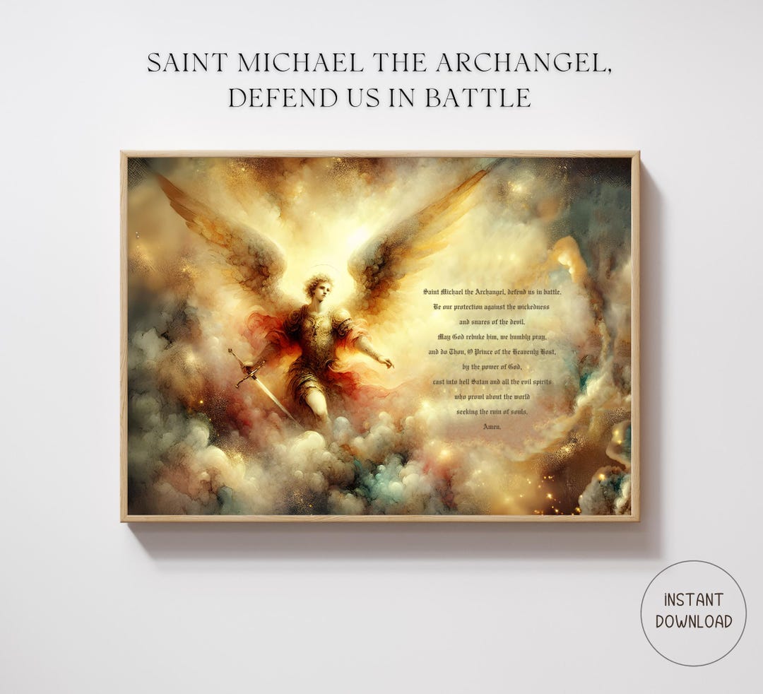 Archangel Michael, Saint Michael Prayer, Christian Art Print, Saint ...