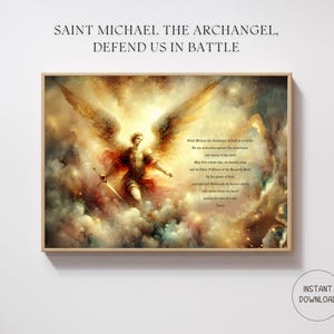Archangel Michael, Saint Michael Prayer, Christian Art Print, Saint ...
