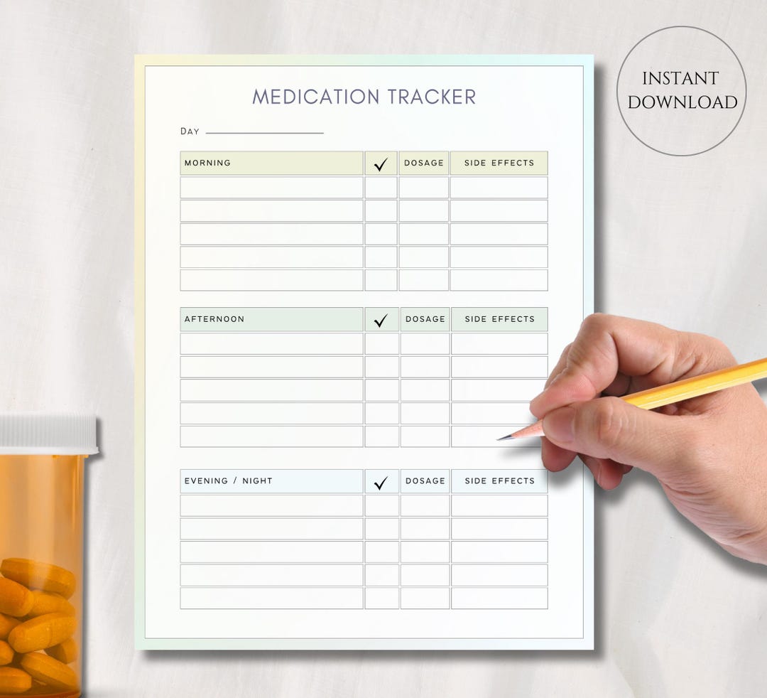 Medication Tracker, Medicine Log, Prescription Tracker, Print at Home ...