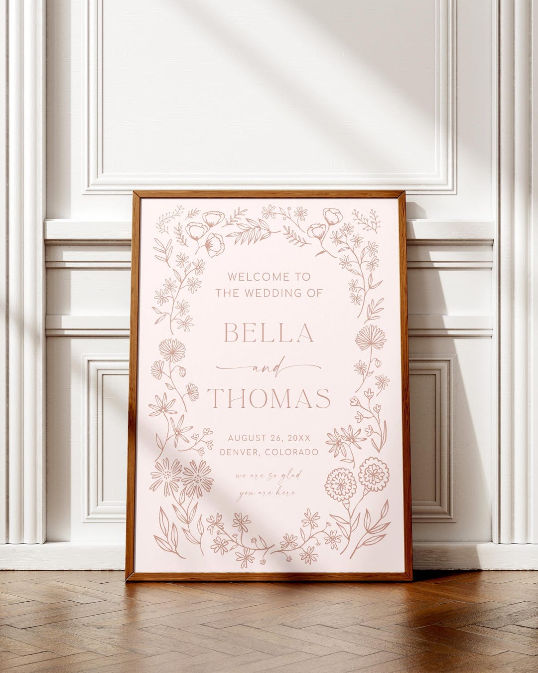 Welcome Sign Template, Floral Welcome Poster, Elegant Wedding ...