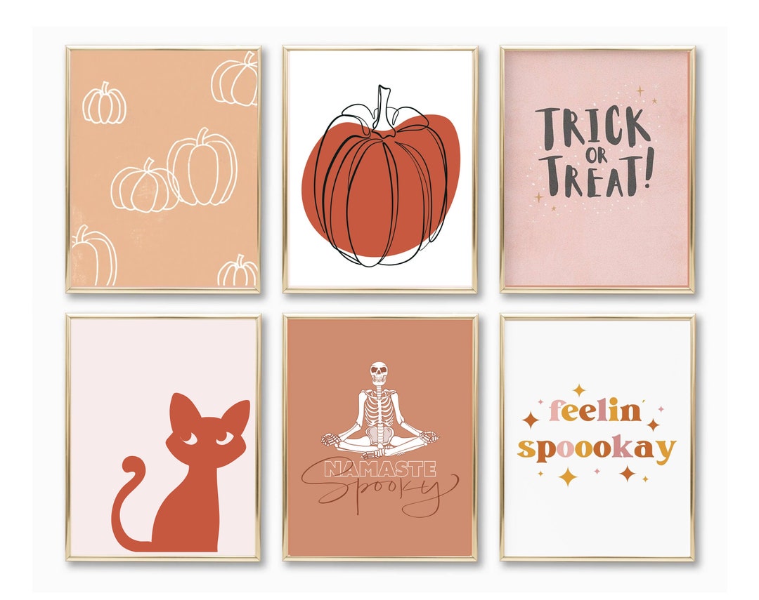 Halloween Set of 6 Prints, Halloween Printables, Halloween Wall Art ...