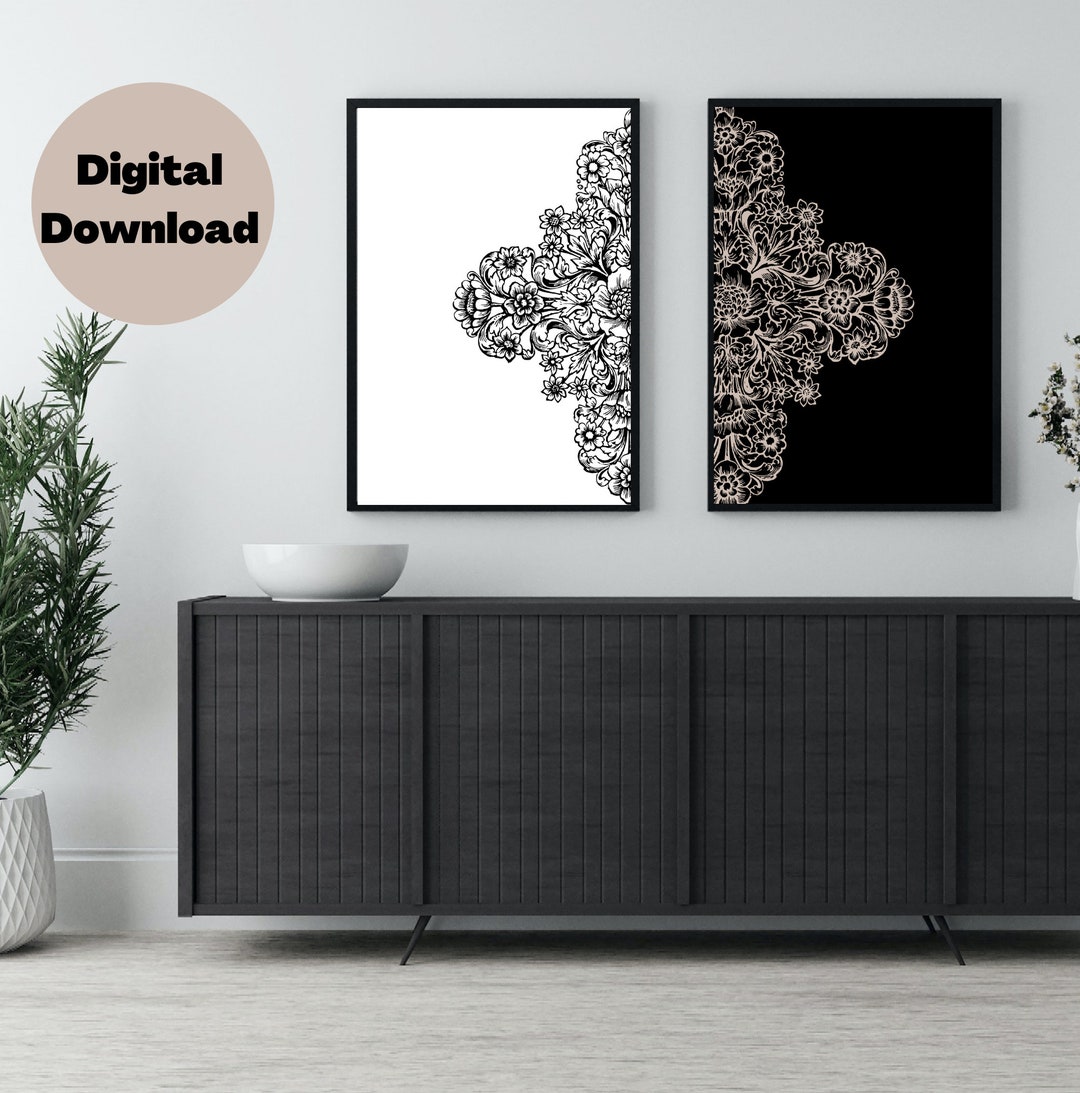 Printable or Instant Download of a Floral Portrait for Dining Room ...