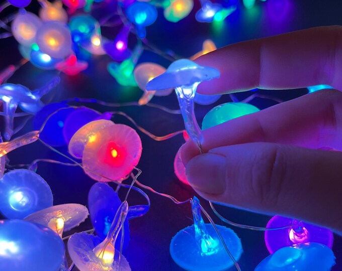 LED Mushroom Fairy String Lights With Remote and USB | Night Lights ...