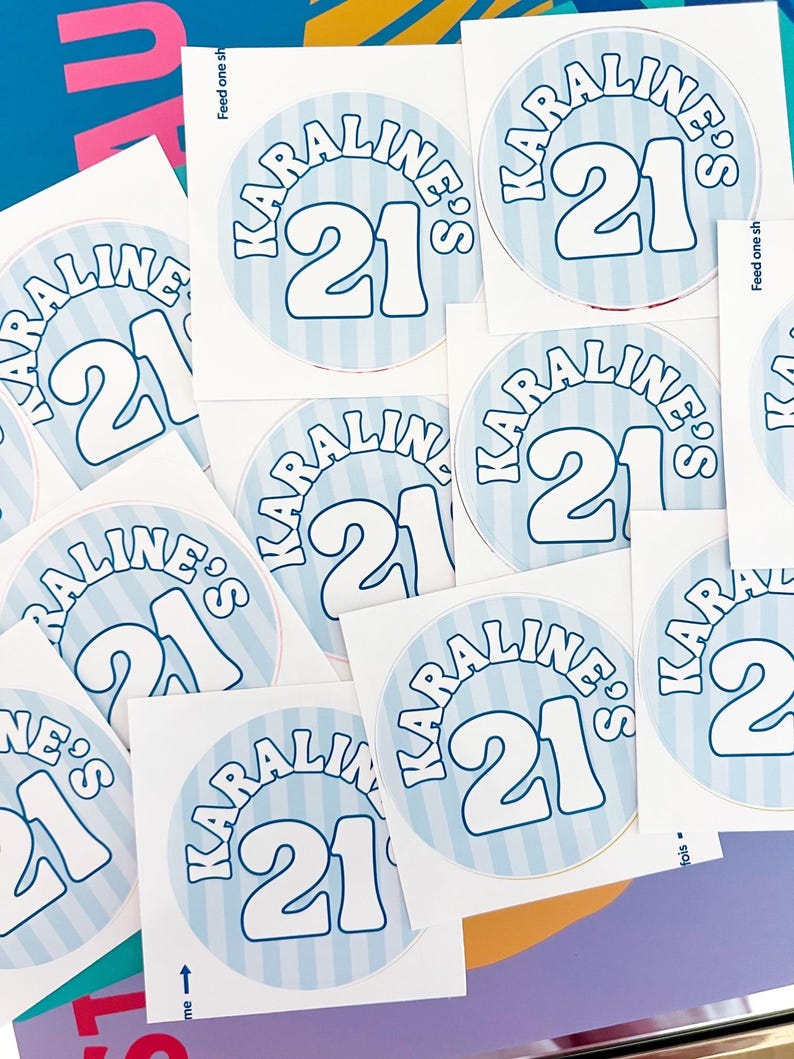 Custom 21st Stickers | 21st Birthday Decor | 21 Stickers | Custom ...