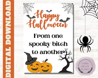 Rude Halloween Card - Etsy