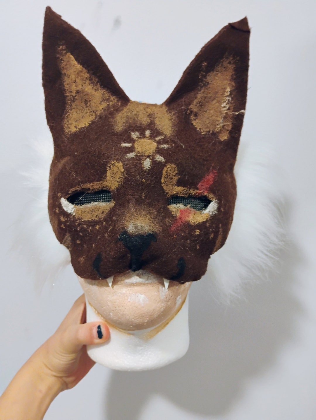 Sad/grumpy Brown Tabby Cat Mask - Etsy