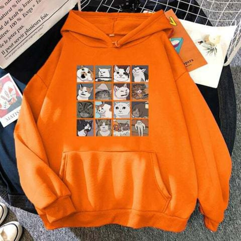 Latestepic Kawaii Funny Cat Meme Hoodie Cat Lover T Cat Etsy