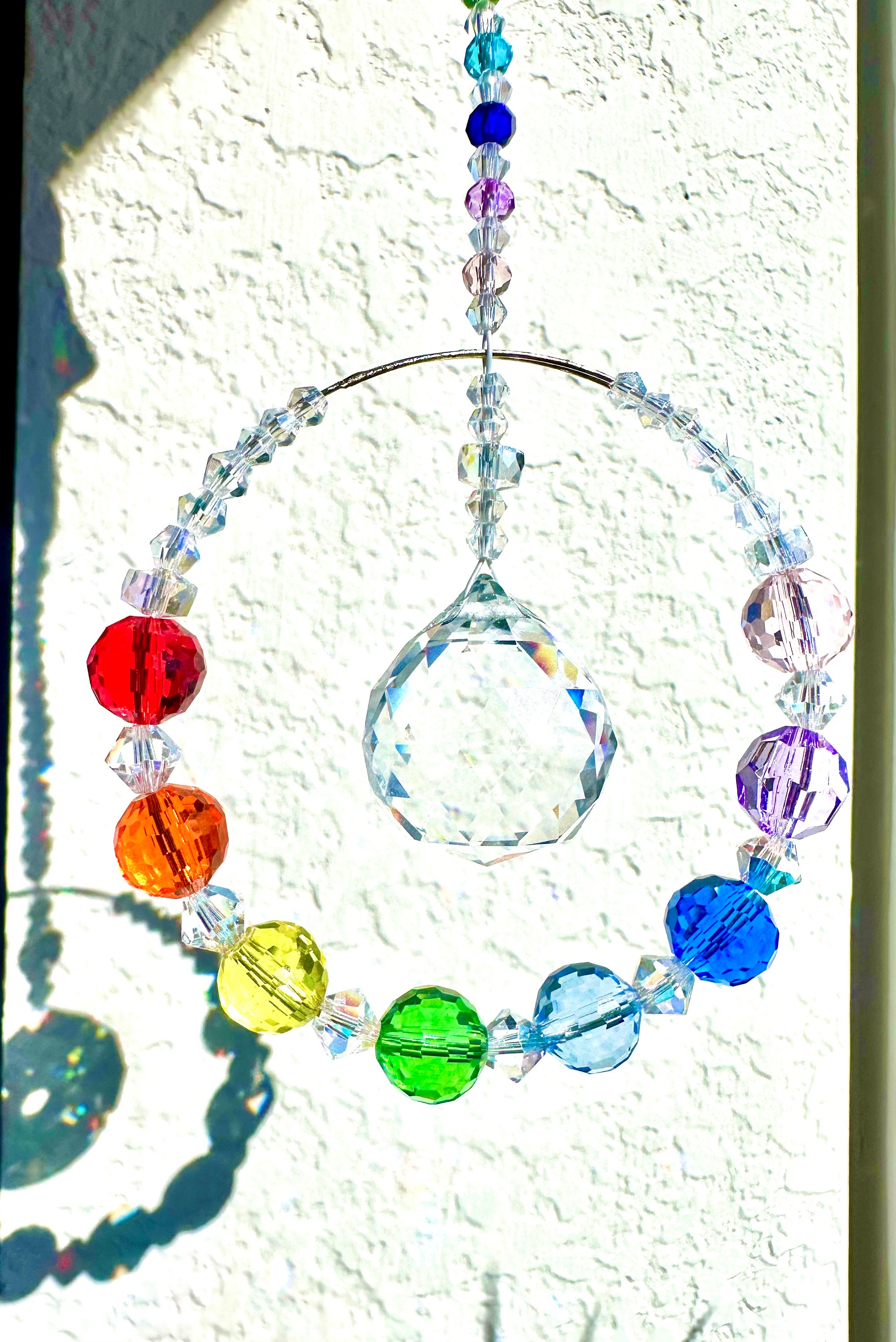 Rainbow Beaded Sun Catcher for Rearview Mirror - Etsy