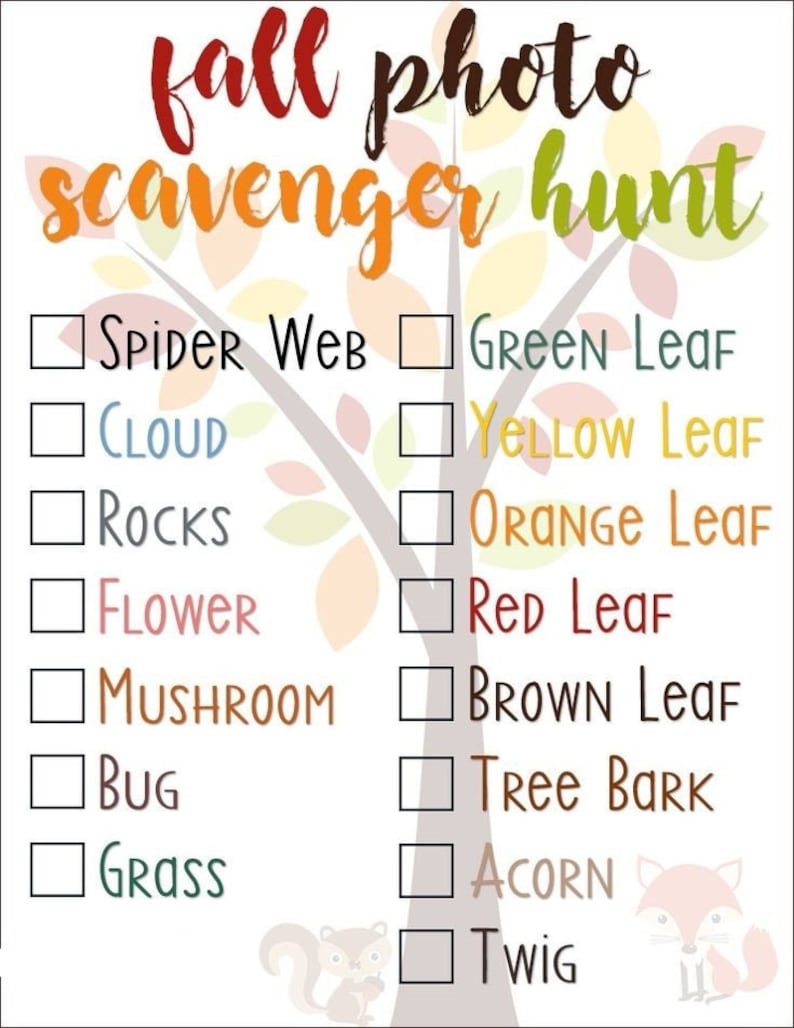 Fall Scavenger Hunt - Etsy