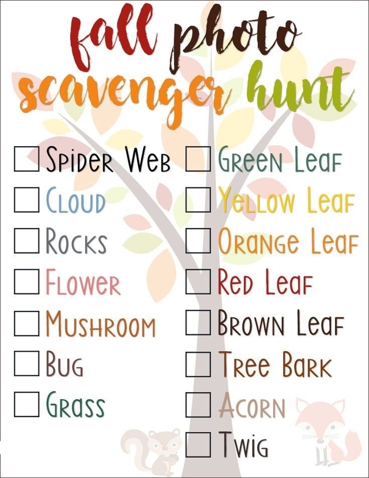 Fall Scavenger Hunt - Etsy
