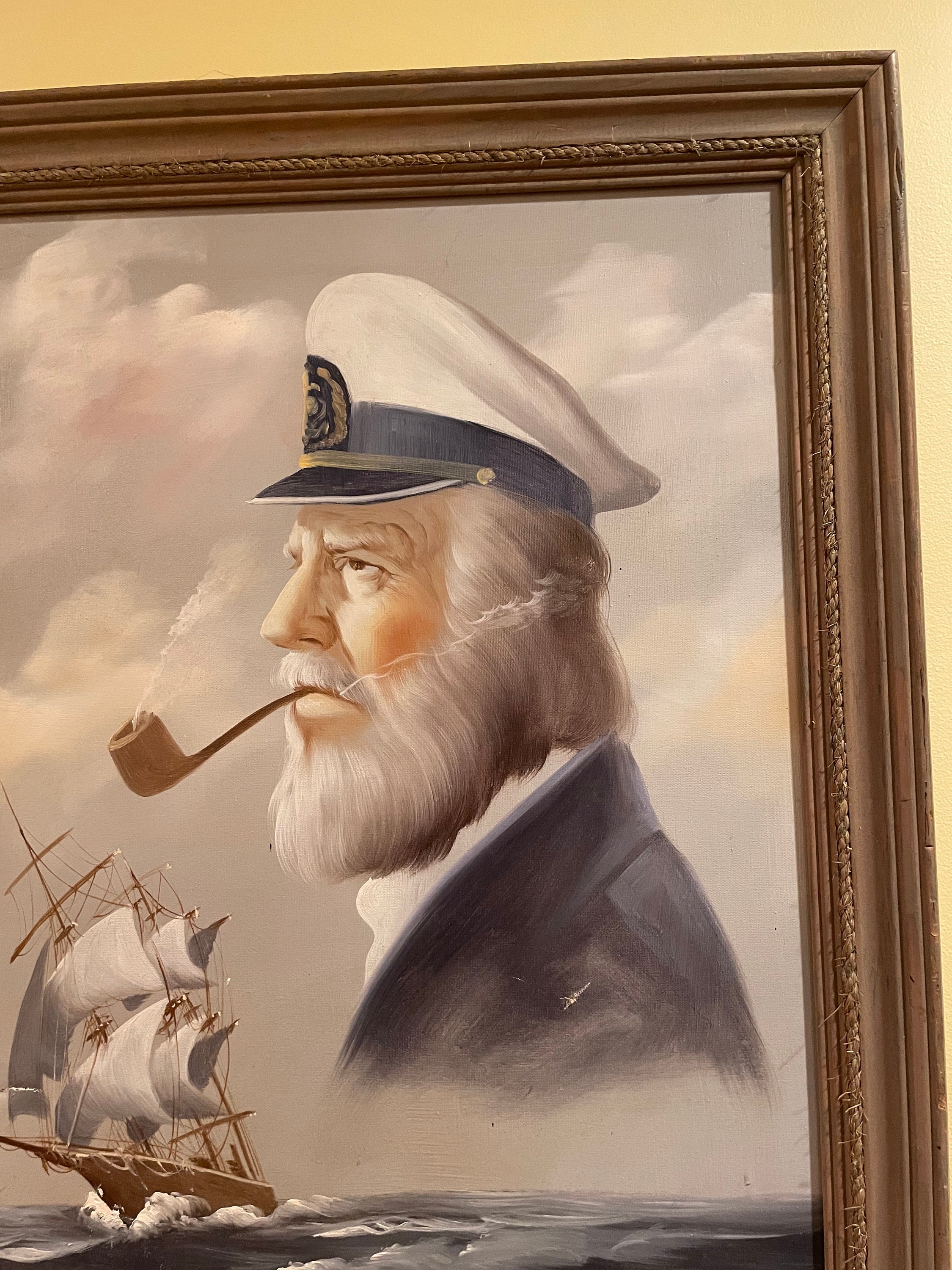 Vintage Painting - A Captain and His Ship - Etsy