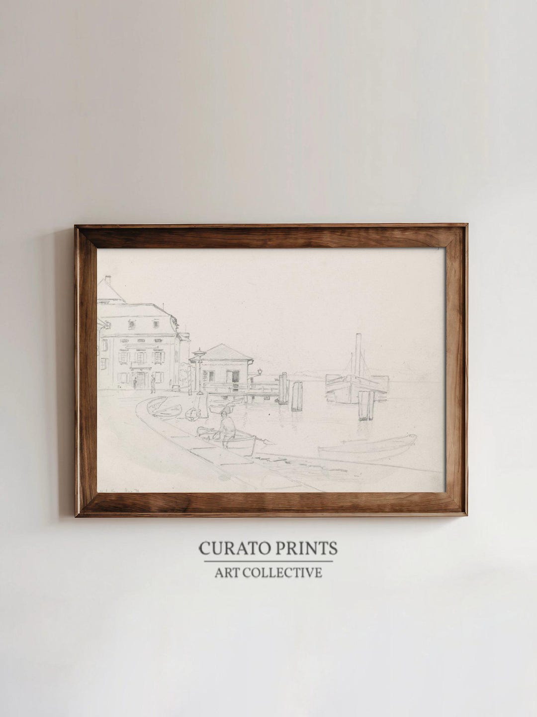 Printable Wall Art, Harbor Sketch, Instant Download, Coastal Decor ...