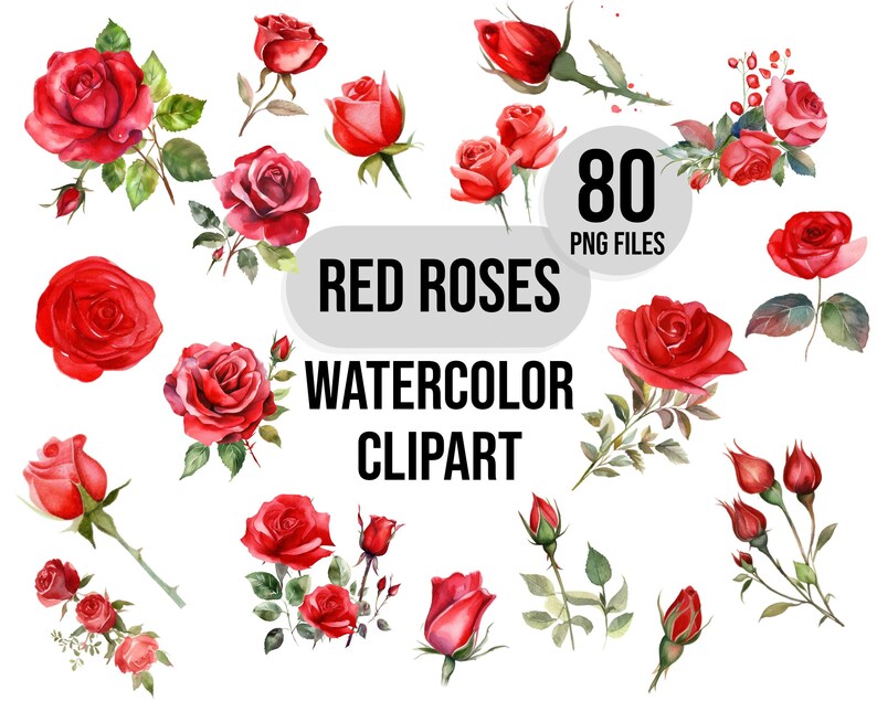 80 ROSE PNG FILE Rose Png Bundle Roses Png Rose Clipart - Etsy