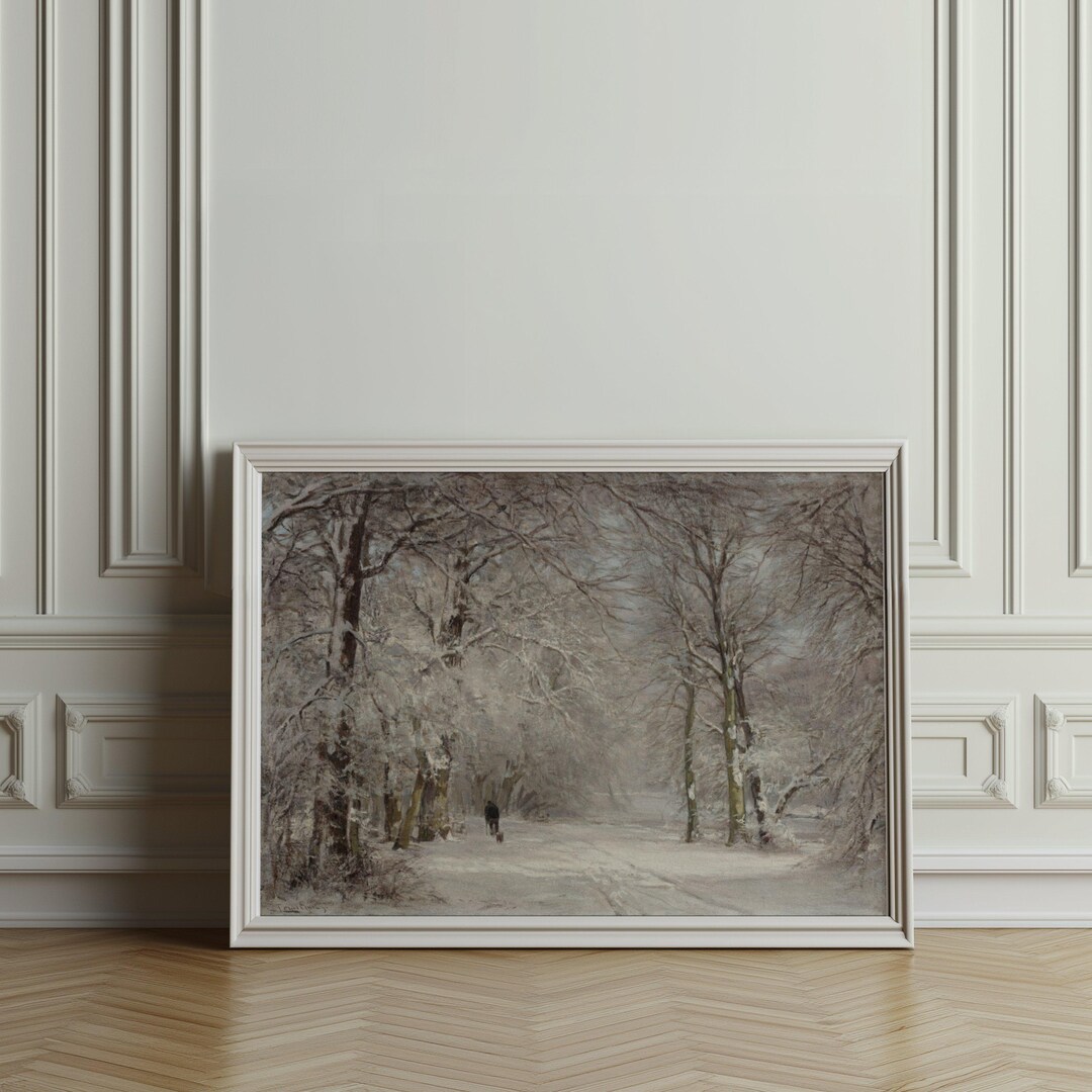 Winter Wonderland Poster, Snowy Forest Path Art Print, Serene Winter ...