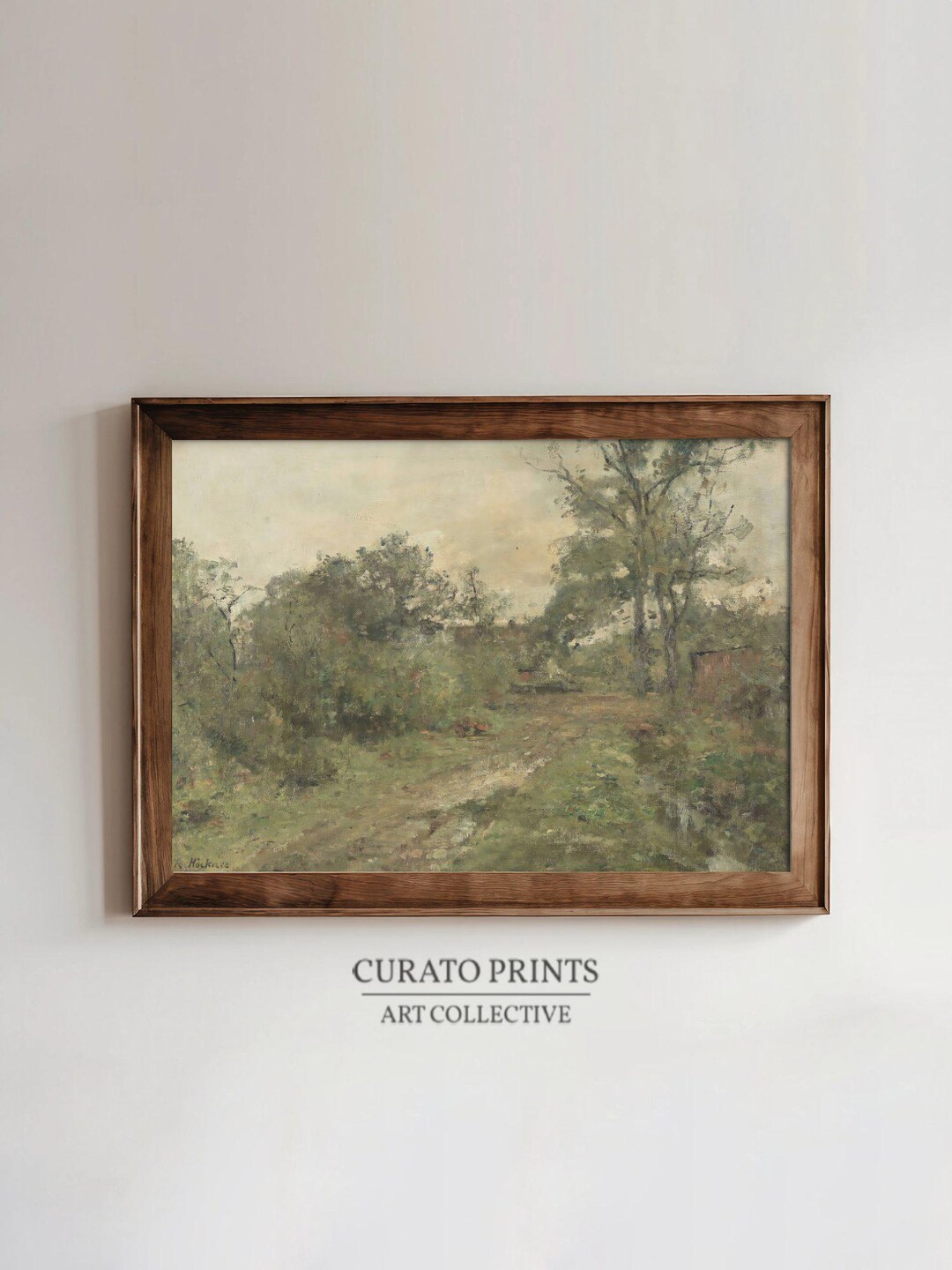 Vintage Nature Landscape Poster, Rustic Outdoor Scene Wall Art, Classic ...